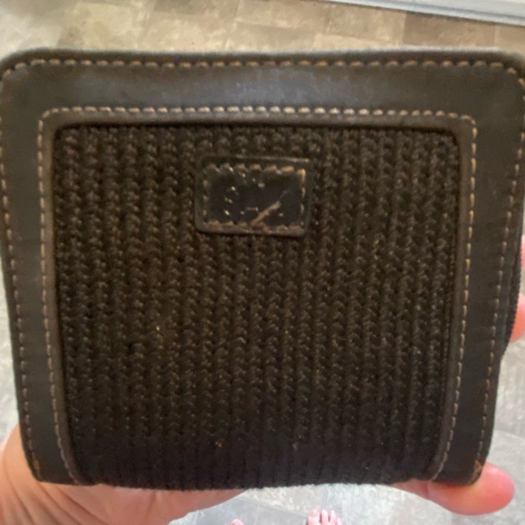 The Sak | Bags | The Sak Black Leather And Knit Wallet | Poshmark